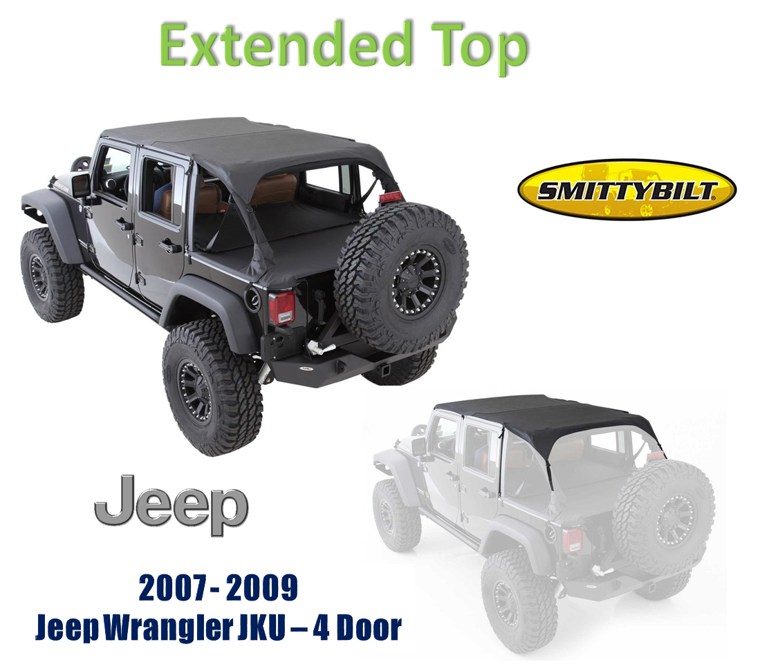 Smittybilt Extended Top Black Diamond For 07-09 Jeep Wrangler JKU 4 ...