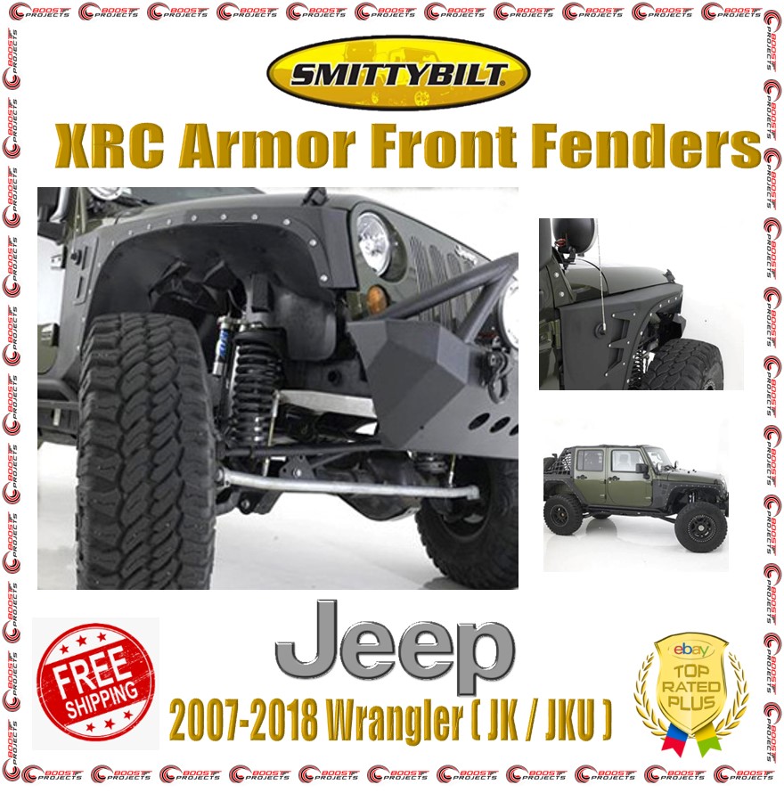 Smittybilt XRC Armor Front Fenders Matte Black For 07-18 Jeep Wrangler ...